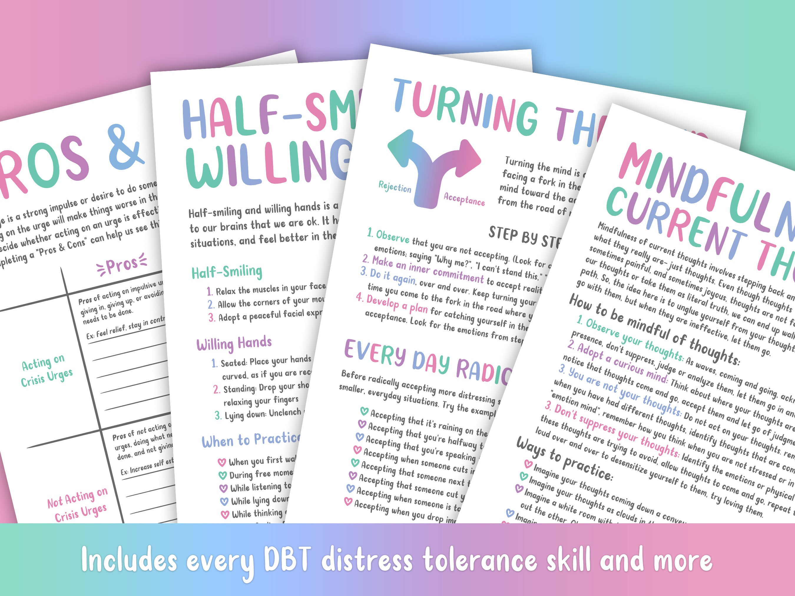 Stress Journal, DBT Distress Tolerance, DBT Skills, Therapy Journal ...