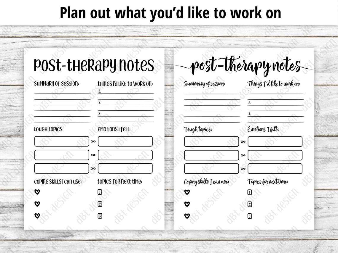 Post Therapy Notes, Mental Health Printable, Therapy Worksheet, Planner ...