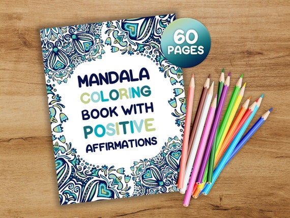Mandala Adult Coloring Book Positive Affirmations Coloring | Etsy