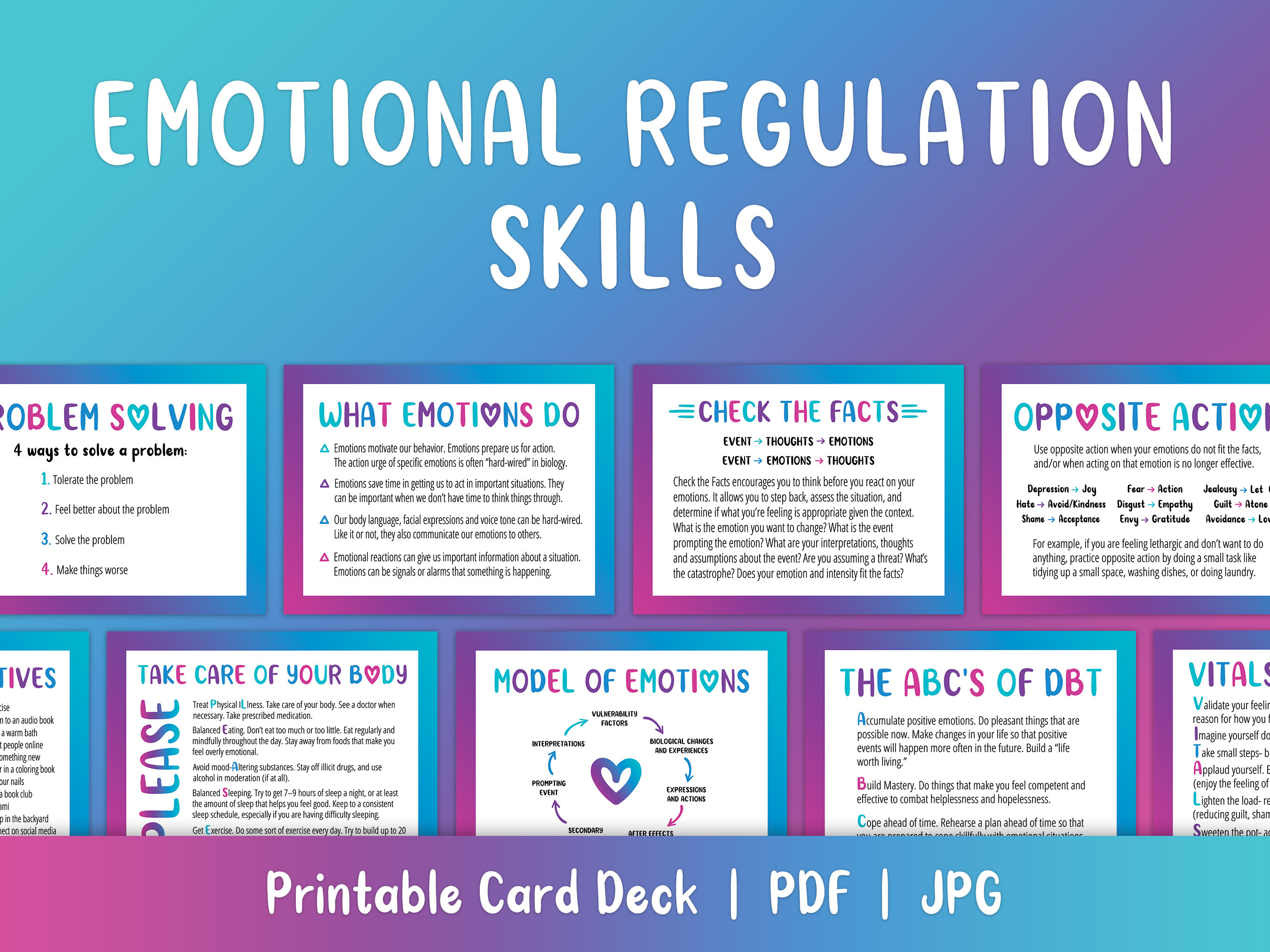 DBT Flash Cards 44 Printable Cards Self Help Cards Coping - Etsy Sweden