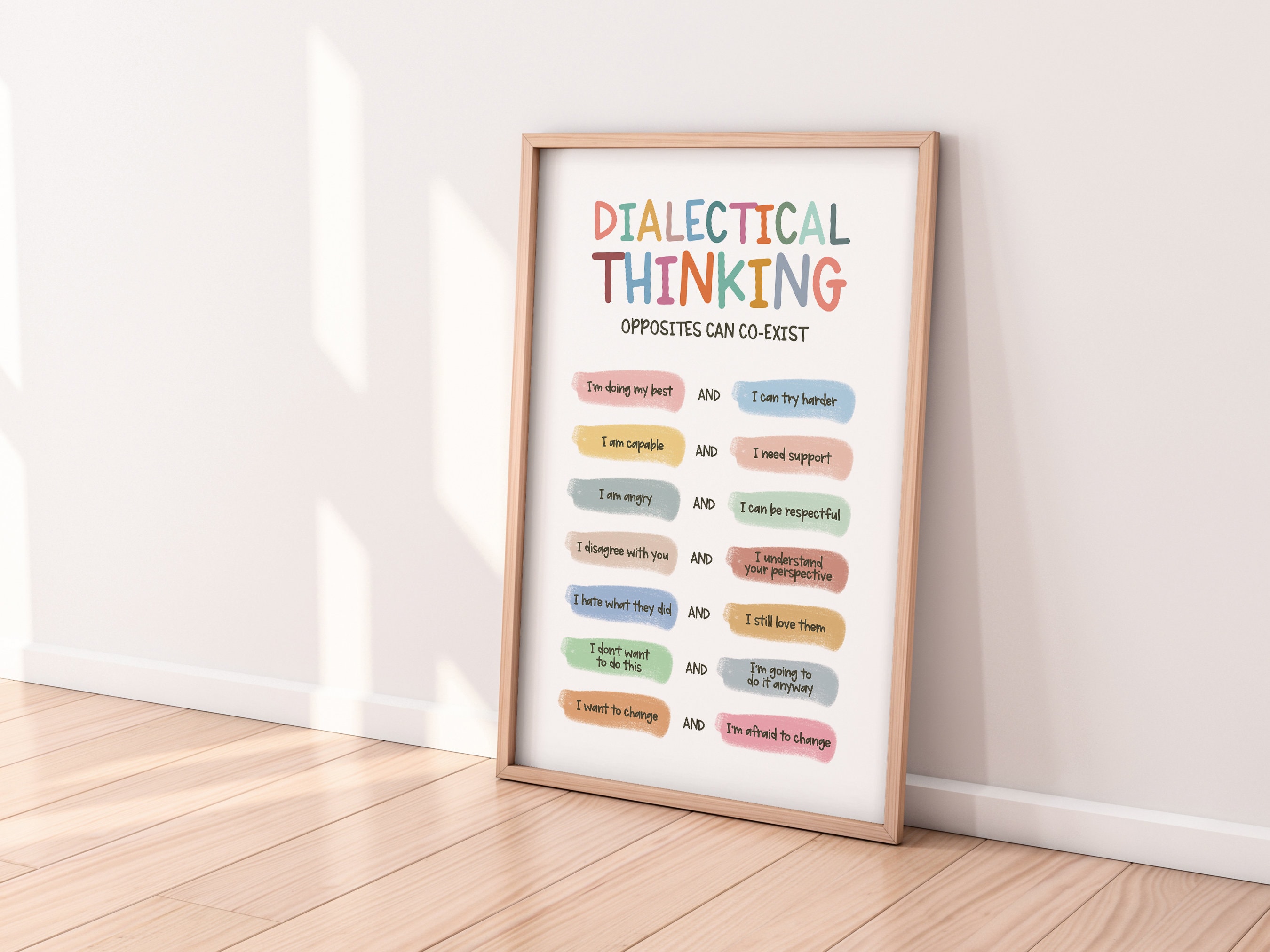 Dialectical Thinking Poster Therapy Office Decor Calming - Etsy