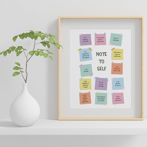 Note to Self Poster, Therapy Office Decor, Calming Down Corner, School ...