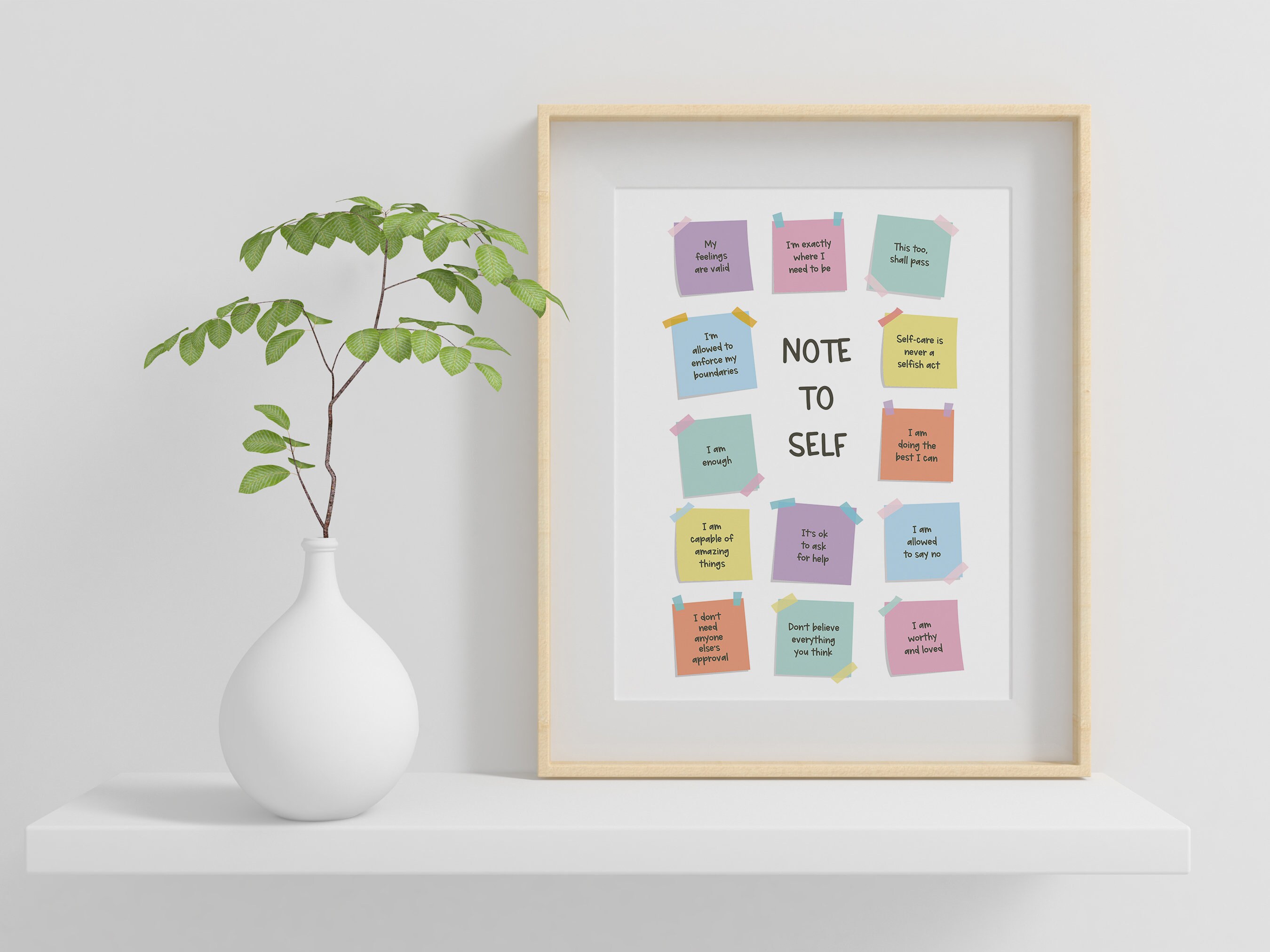 Note to Self Poster, Therapy Office Decor, Calming Down Corner, School ...