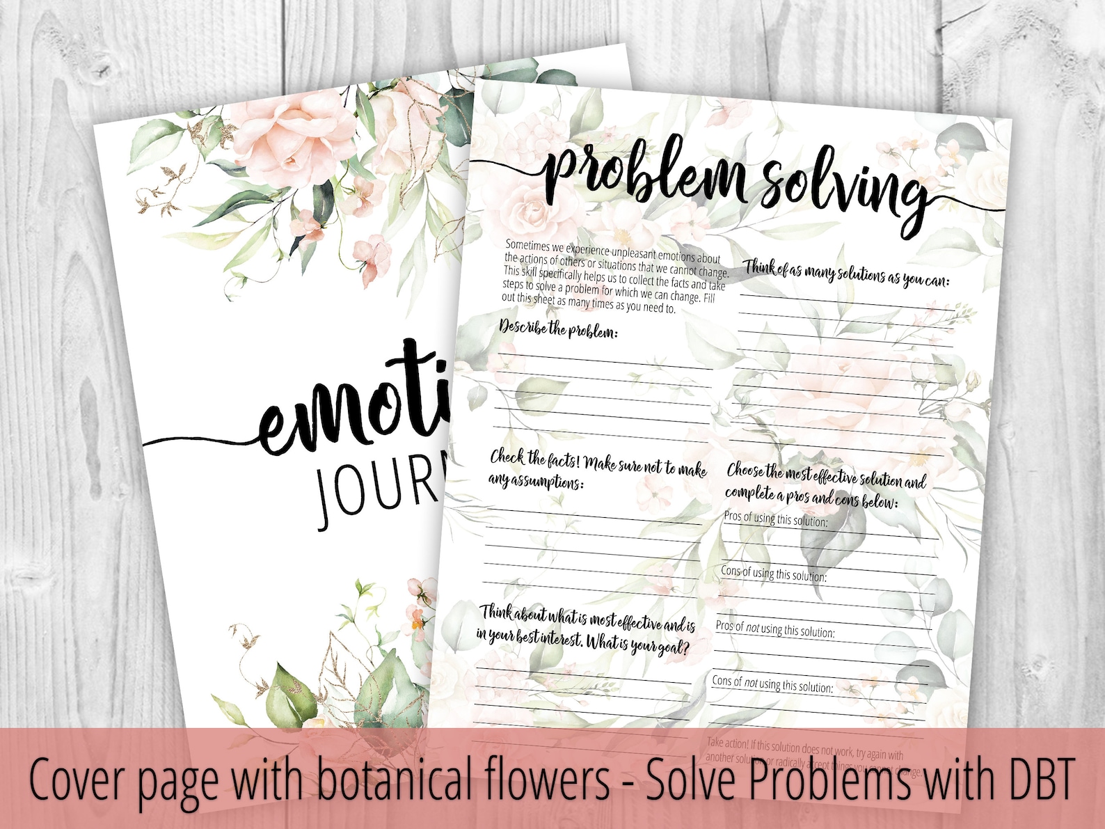 Emotions Journal DBT Skills Mood Journal Self Care - Etsy Canada