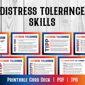 DBT Flash Cards, 44 Printable Cards, Self Help Cards, Coping Skills ...