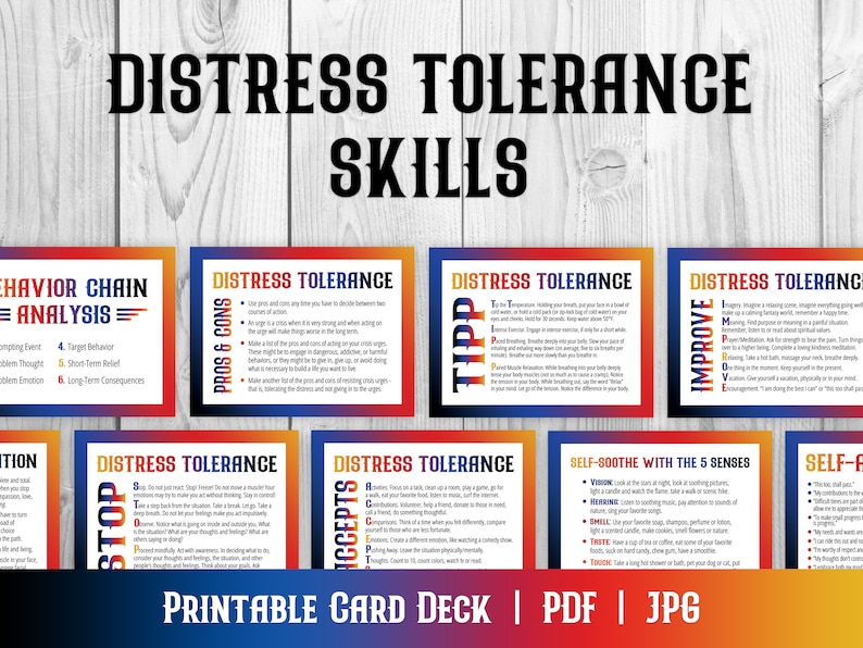 DBT Flash Cards 44 Printable Cards Self Help Cards Coping | Etsy