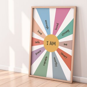 I Am... Poster, Positive Affirmations, Therapy Office Decor, School ...