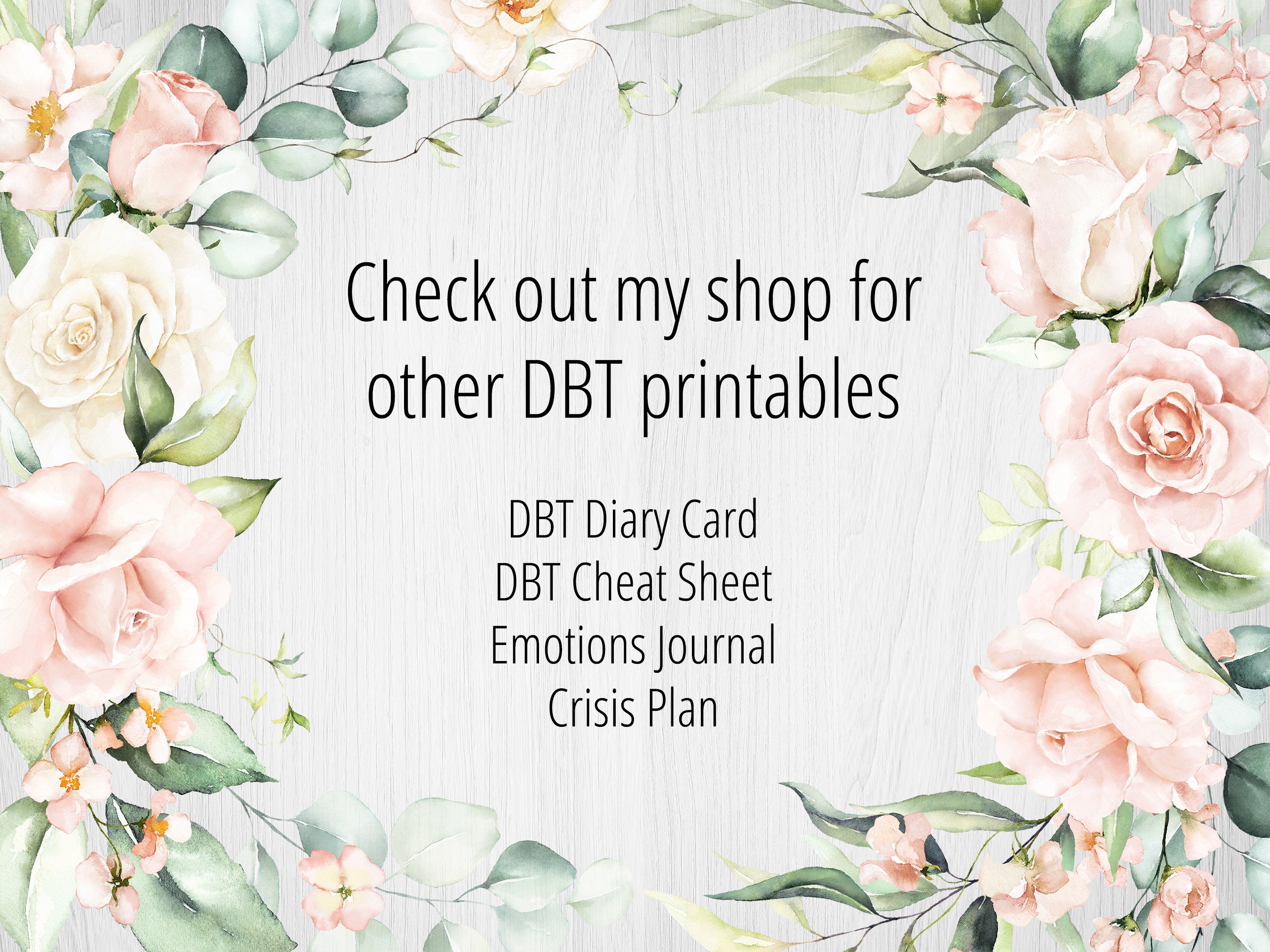 DBT Planner DBT Skills Tracker Mental Health Journal Self | Etsy