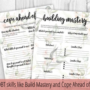 Emotions Journal, DBT Skills, Mood Journal, Self Care Worksheet ...