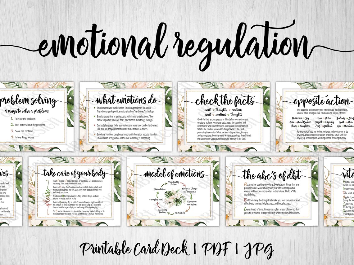 DBT Flash Cards 44 Printable Cards Self Help Cards Coping - Etsy