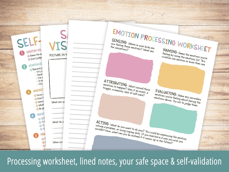 Emotion Processing Worksheets, Mental Health Printable, Emotions Poster ...