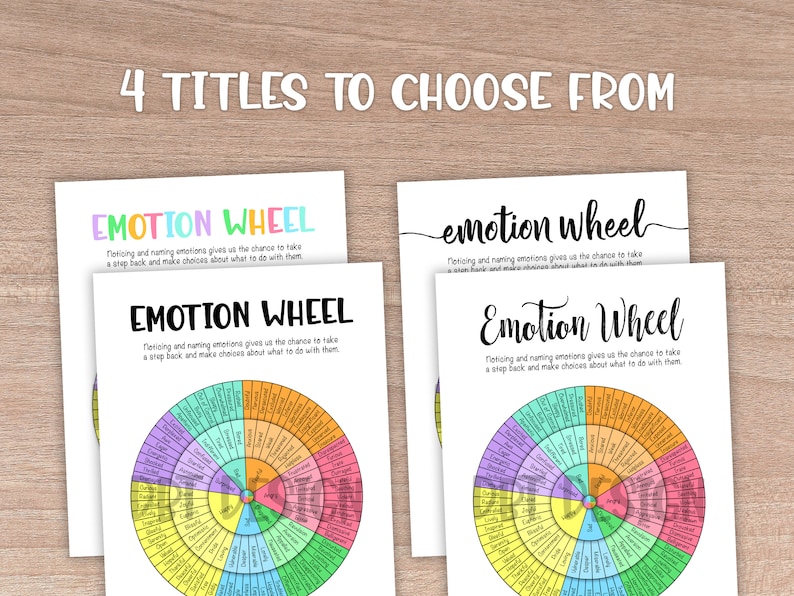 Emotion Wheel Feelings Wheel Mental Health Poster Therapy | Etsy