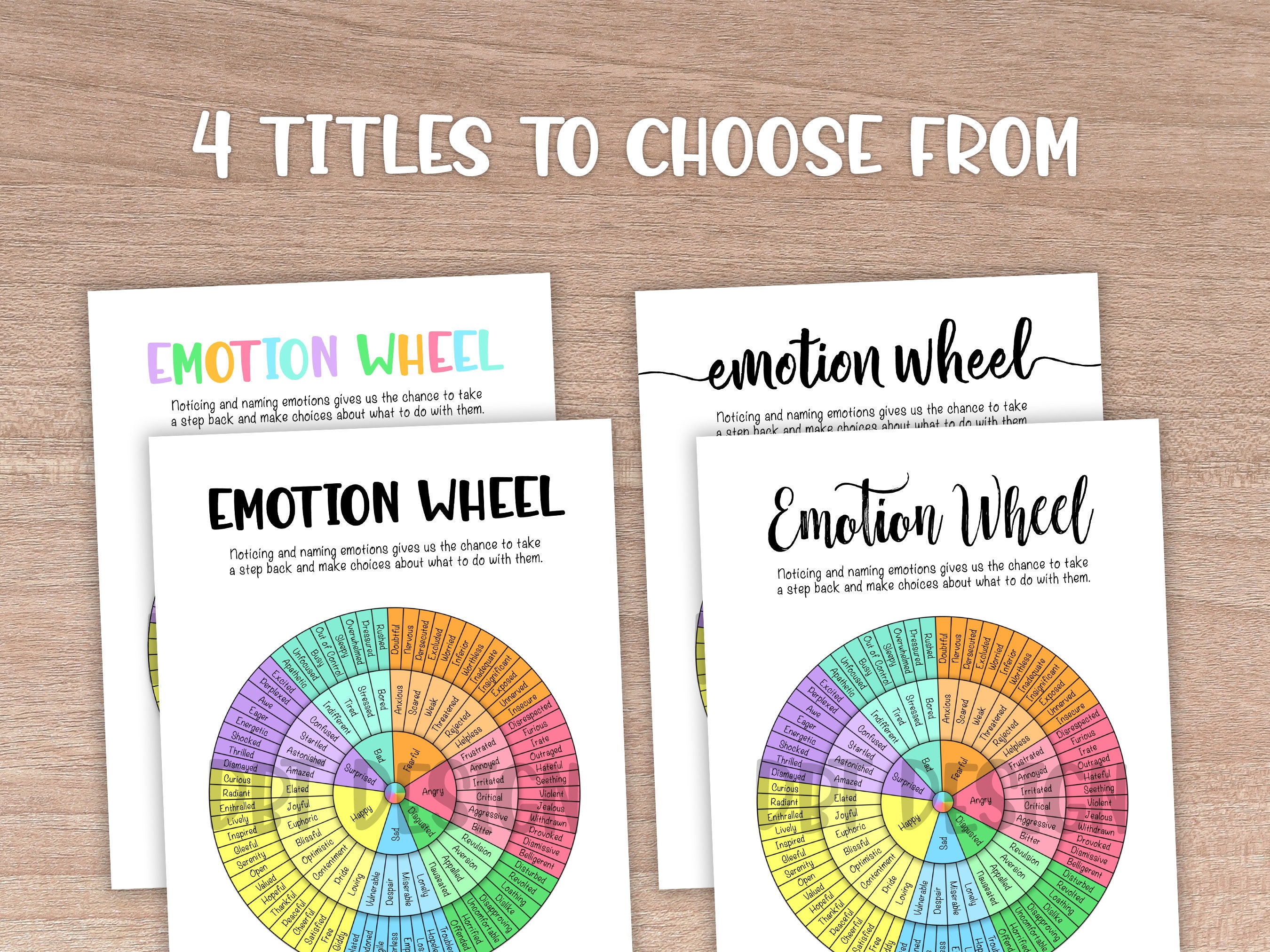 Emotion Wheel Feelings Wheel Mental Health Poster Therapy | Etsy