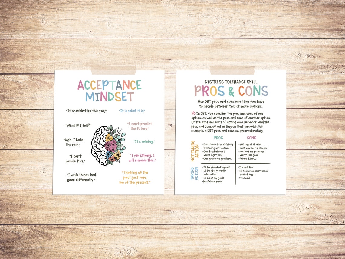 DBT Flash Cards 48 Printable Cards Self Help Cards Coping - Etsy