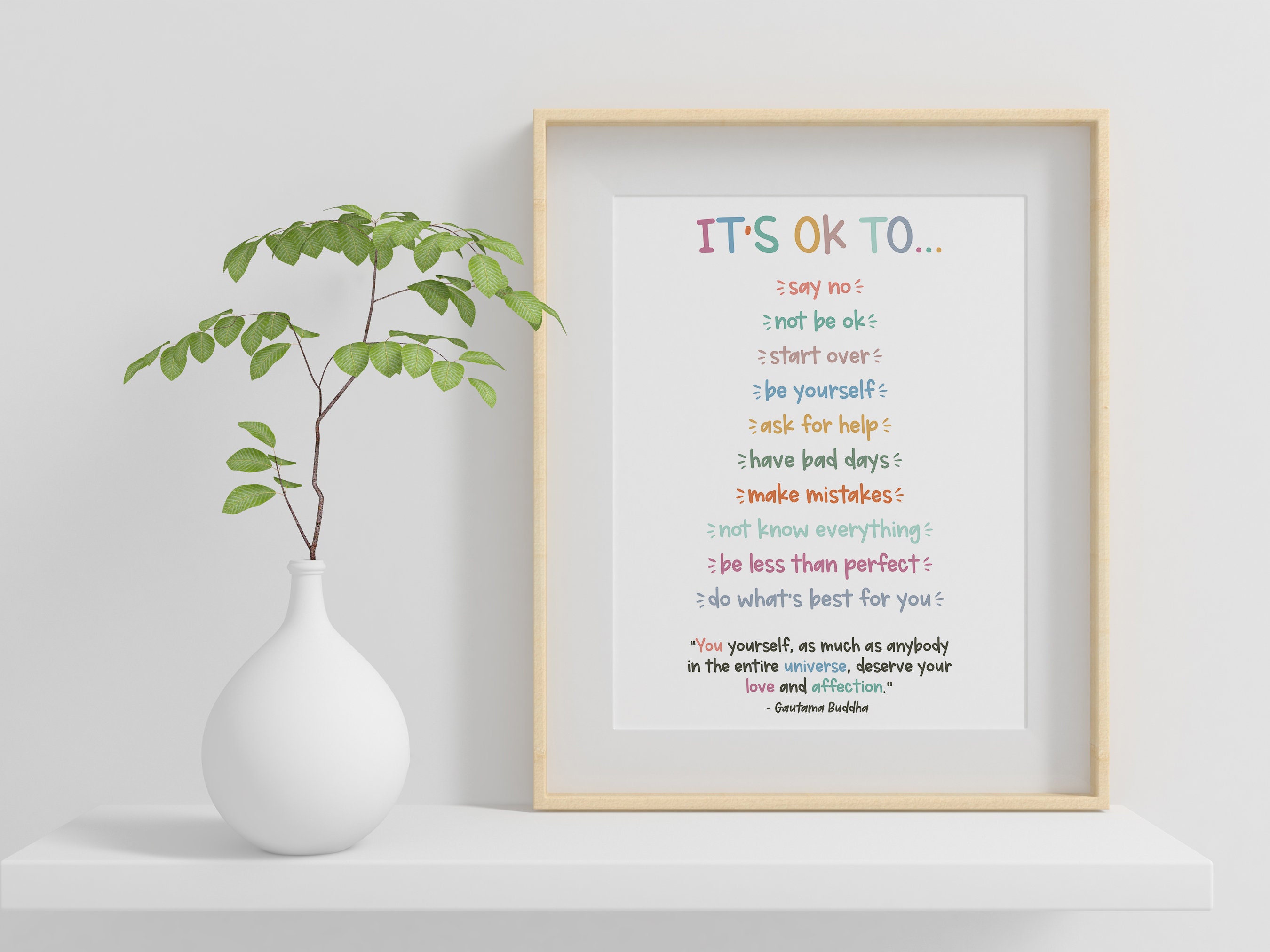 It's OK to Poster Positive Affirmations Therapy Office - Etsy