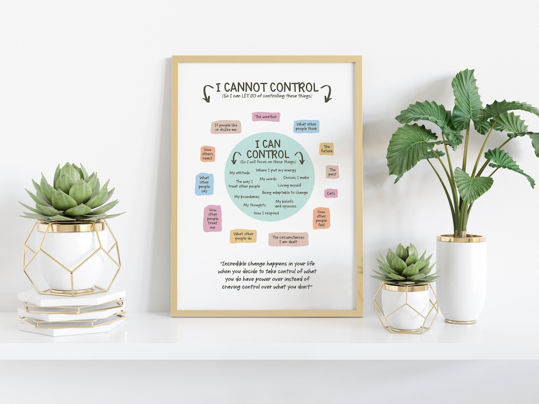 What I Can and Cannot Control Poster, Therapy Office Decor, Calming ...