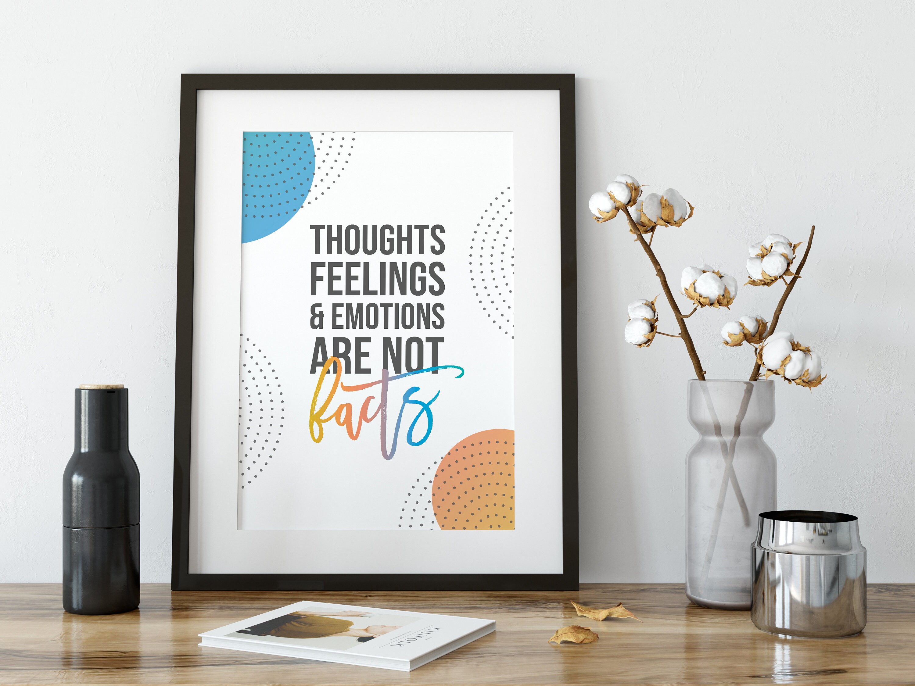 Thoughts Feelings and Emotions Are Not Facts Poster, Therapy Office ...