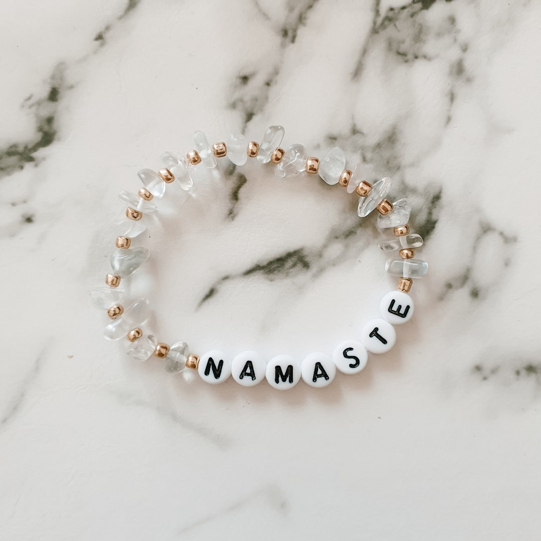 Quartz Crystal Namaste Healing Bracelet - Etsy