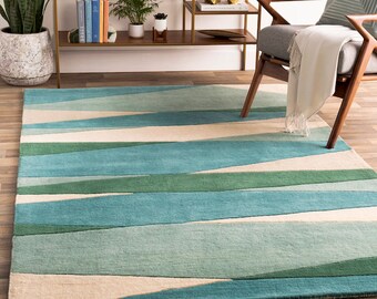 Premium Abstract Hand Tufted Multi Designer Wool Tuft Rug 3x5 - Etsy