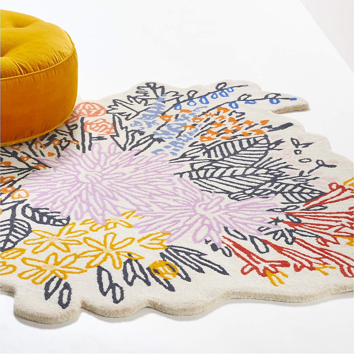 Flower Bouquet Shaped Rug Abstract Hand Tuft Modern Rug 100% - Etsy
