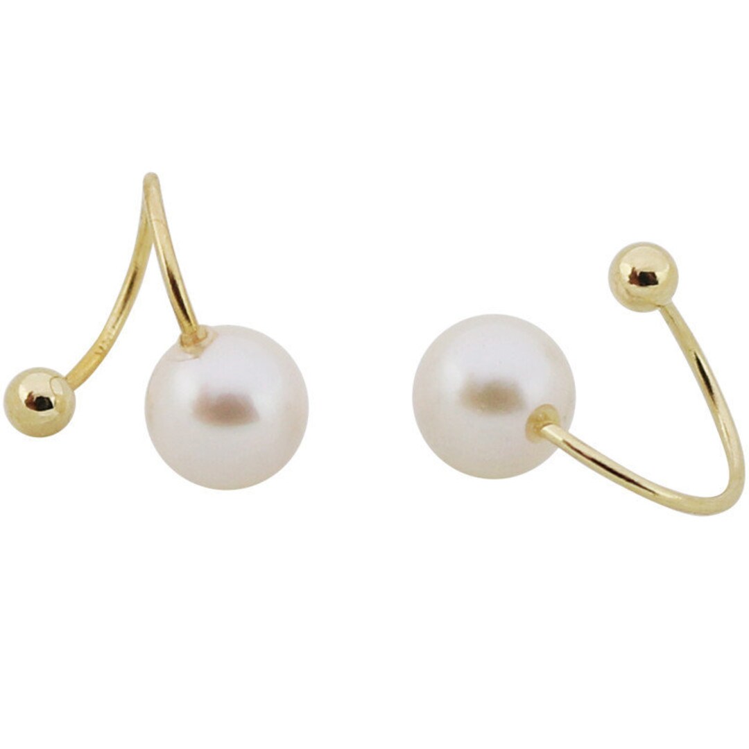 925 Sterling Silver Pearl Front Back Earrings Pearl Stud - Etsy