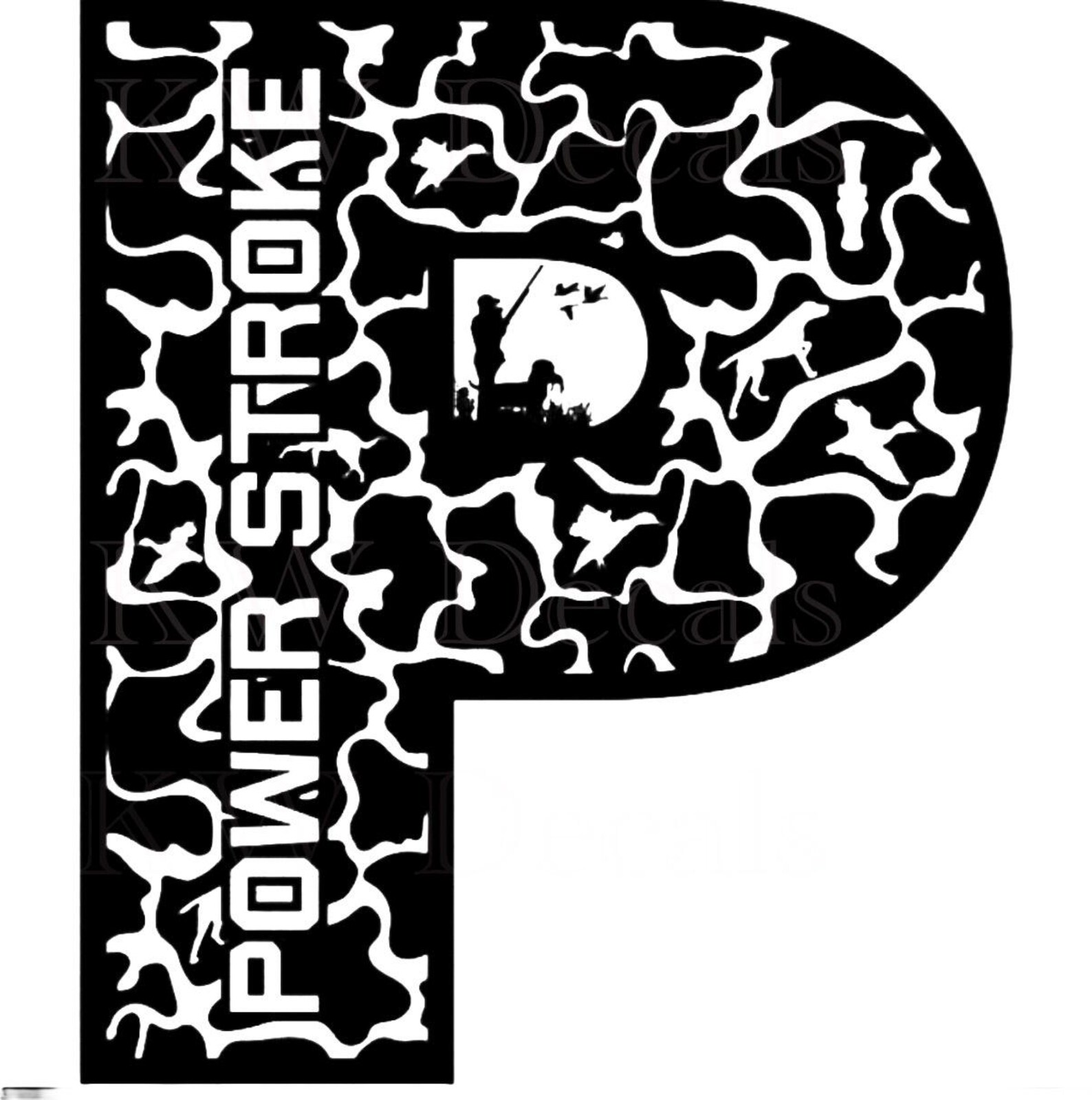 Power Stroke Decal With Duck Camo / Turbo Diesel Decal/sticker - Etsy