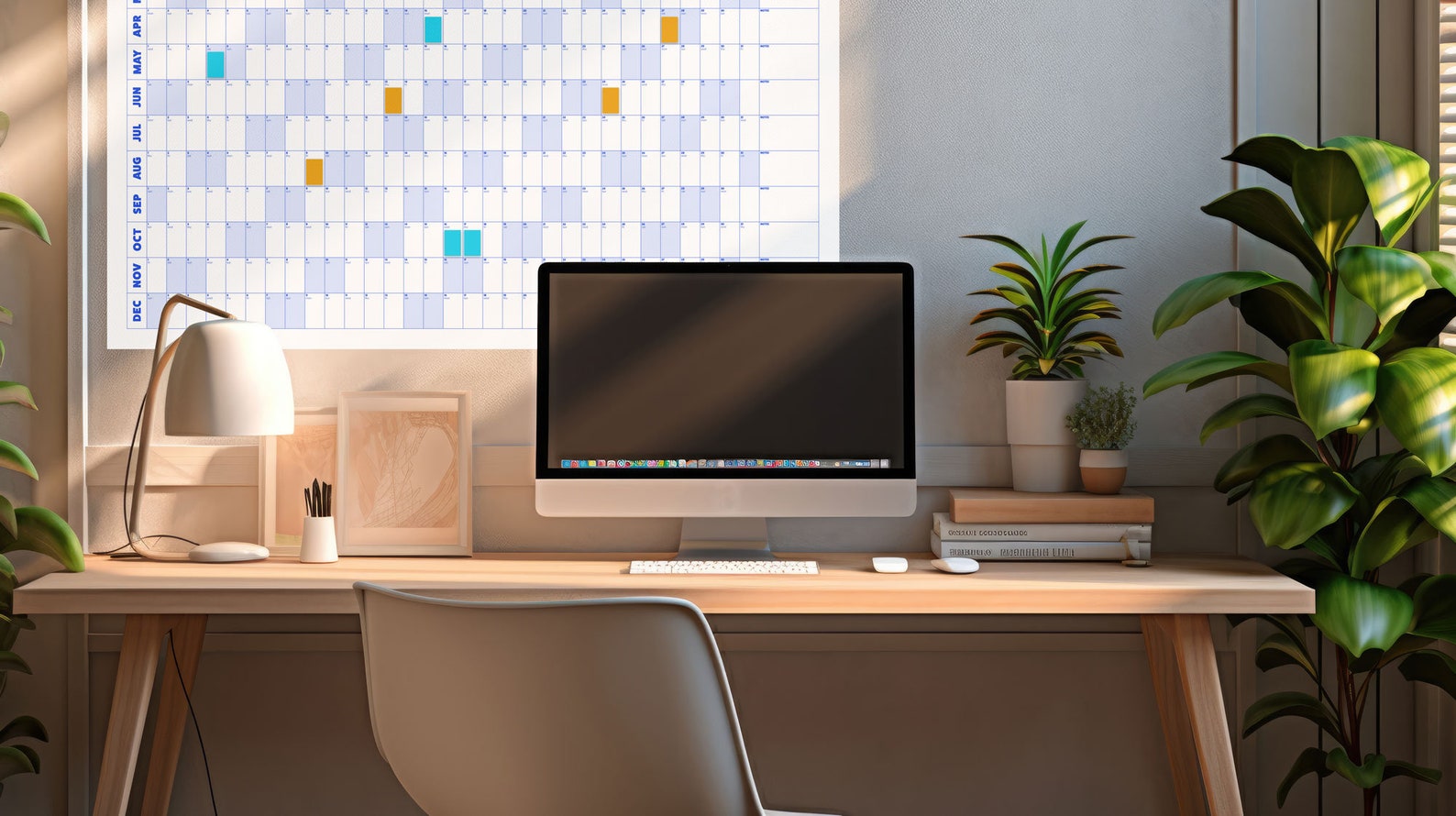 PRINTABLE 2024 Wall Calendar Chunky Font Digital PDF Instant Download ...