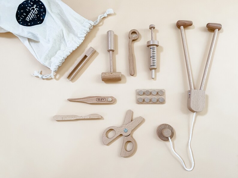 Montessori Wooden Doctors Play Kit wooden Toys Dentist Play - Etsy