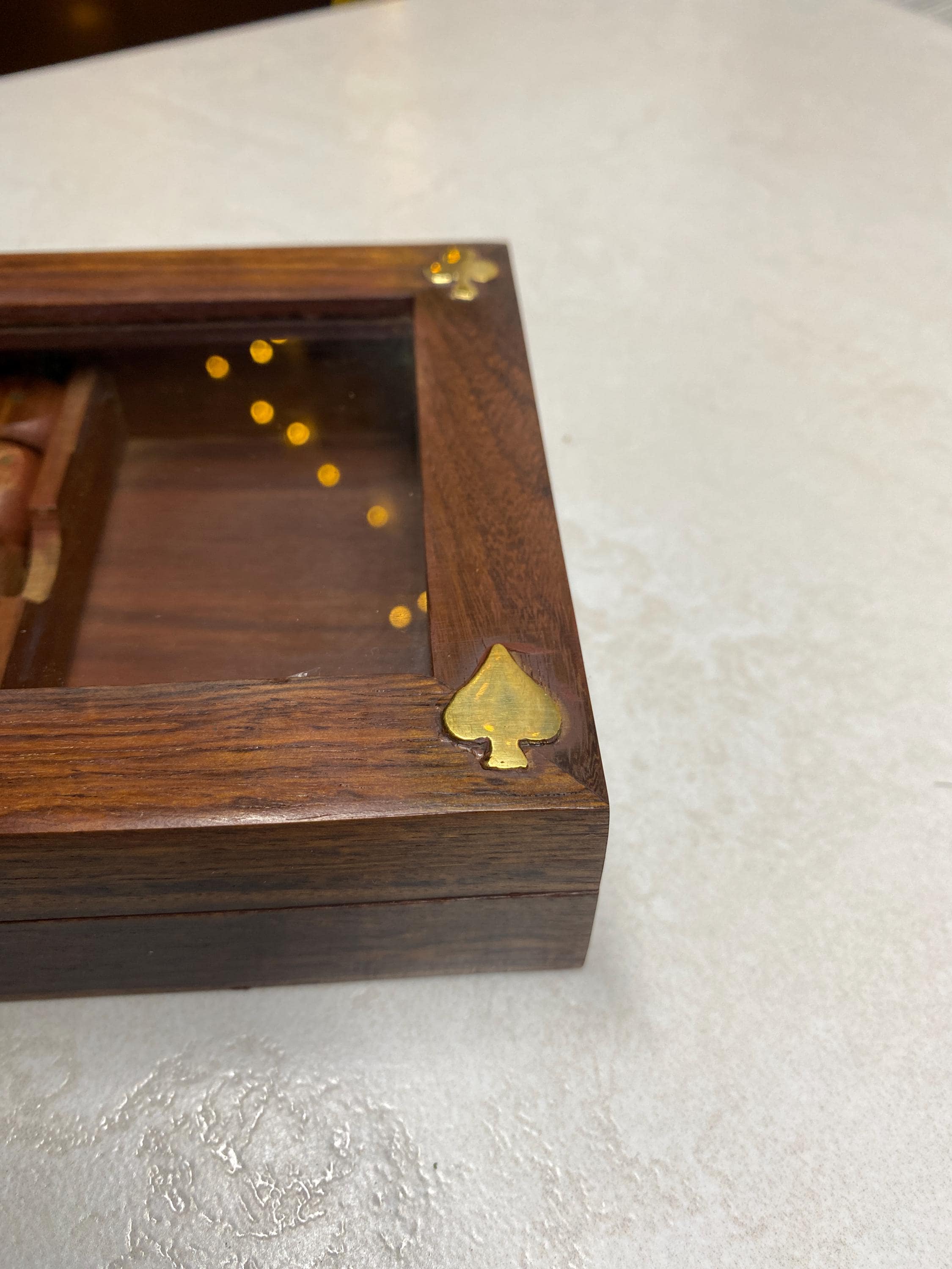 Wooden Handcrafted Storage Box Case Holder With 5 Dice , Sheesham Wood ...