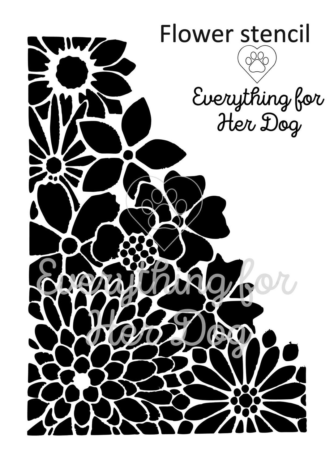 Flower Corner Stencil, Decoration of Your Items, Painting, Drawing ...