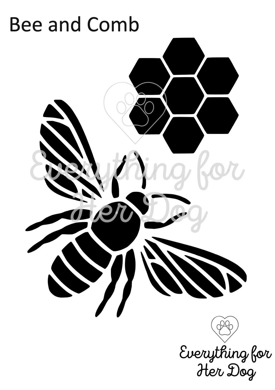 Bee and Comb, Beehive Stencil for Decoration, Beekeeping, Drawing ...