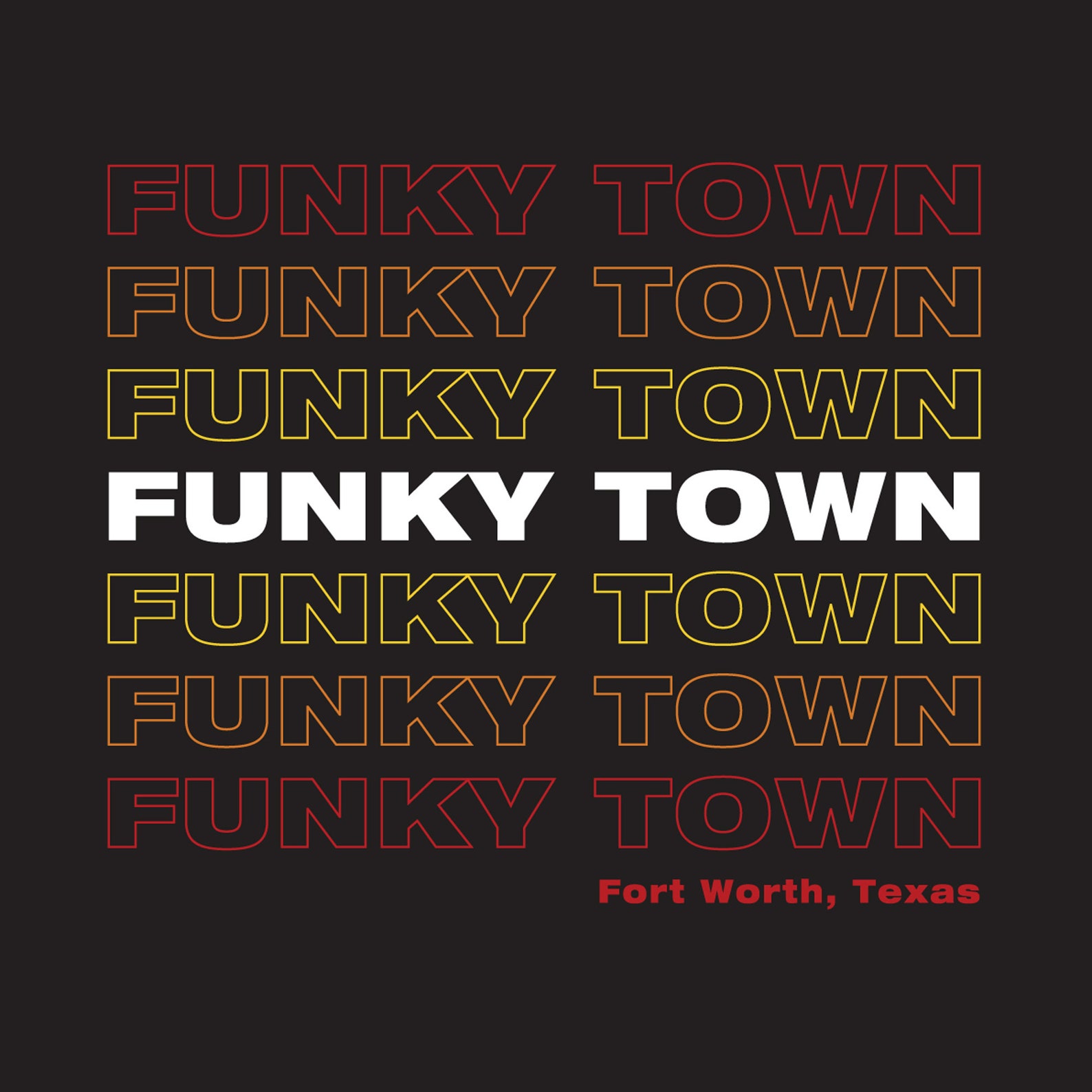 FUNKY TOWN T-shirt, Unisex • Fort Worth Shirt, Retro Rainbow Colors ...