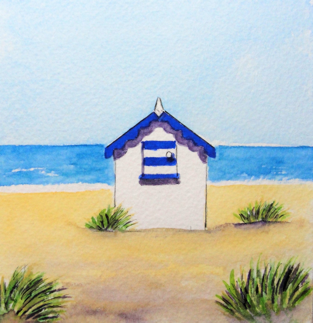 Cute Little Beach Hut Greeting Card - Etsy