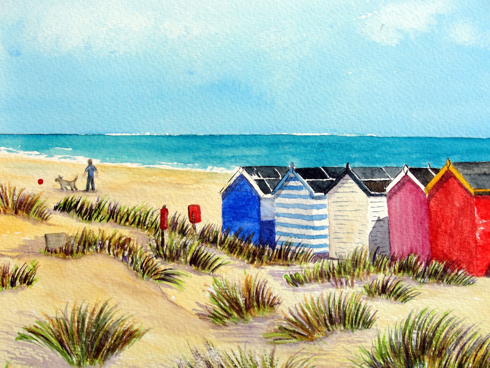 Sandcastles and Beach Huts Card - Etsy
