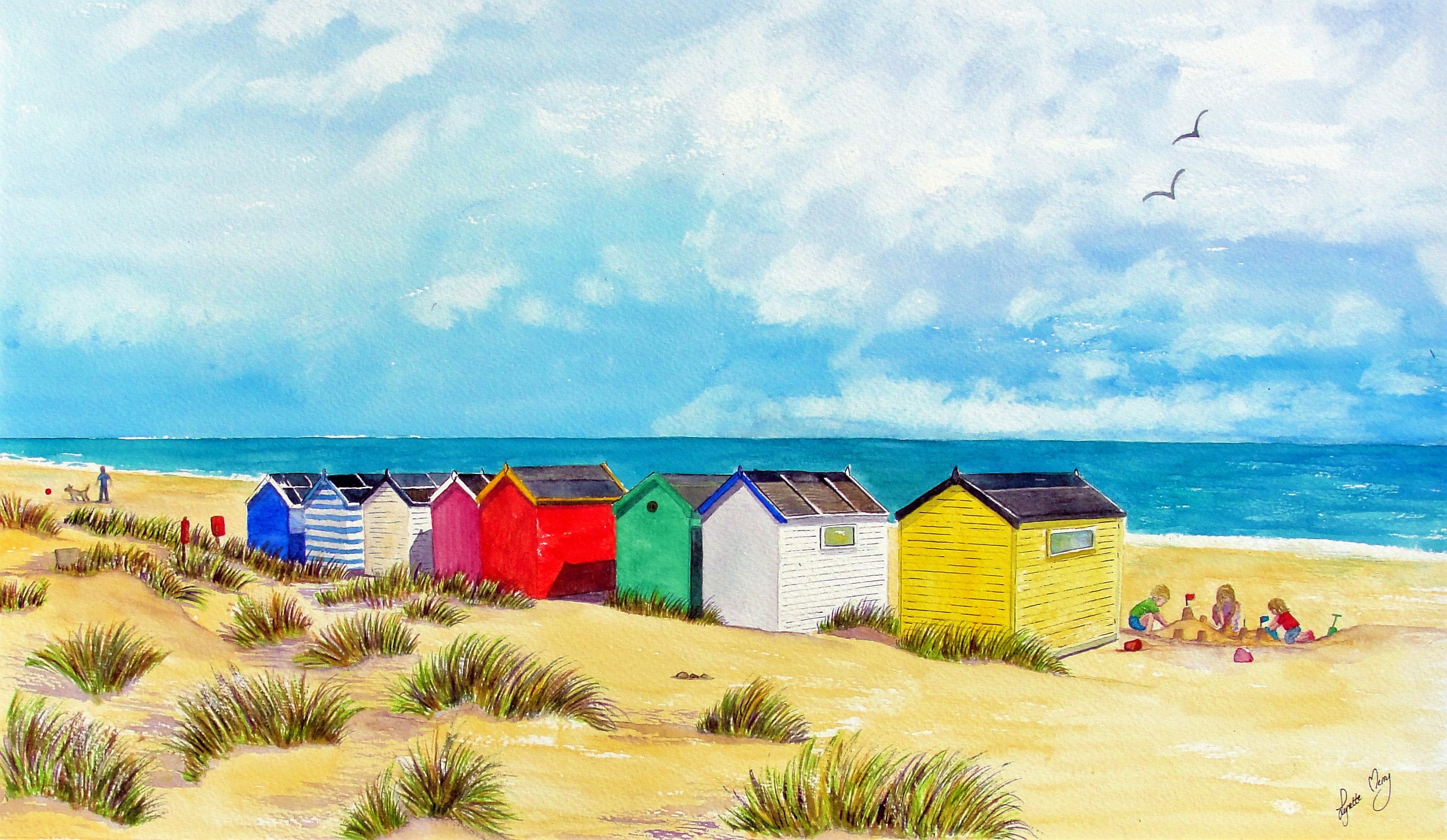 Sandcastles and Beach Huts Card - Etsy