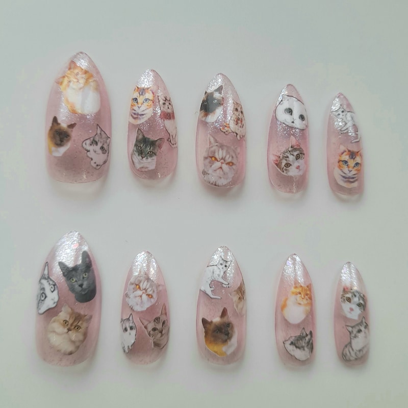 Cat Nail Art - Etsy