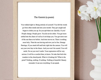Gemini Poem - Etsy