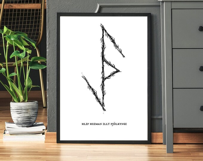 Protection From Evil- Norse Binding Rune Art Print - Etsy