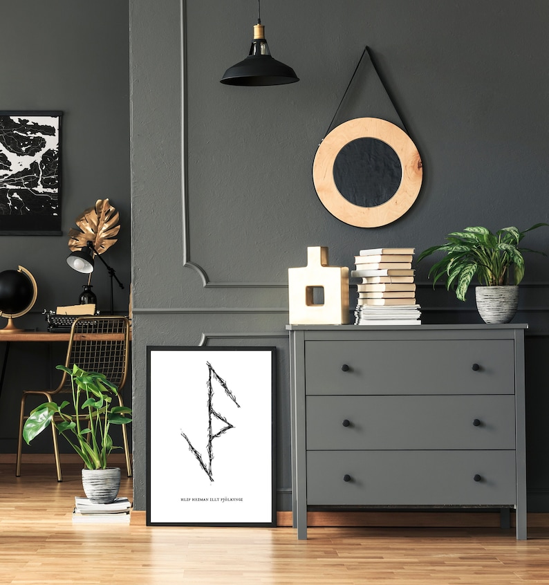 Protection From Evil Norse Binding Rune Art Print - Etsy