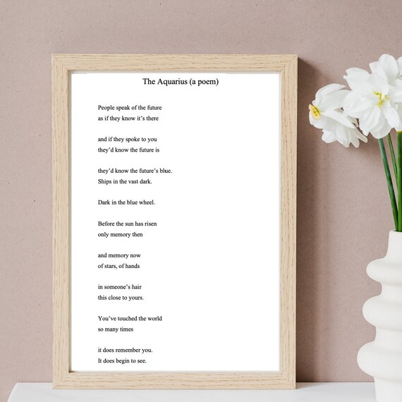 Astro Poets the Aquarius Poem Print | Etsy