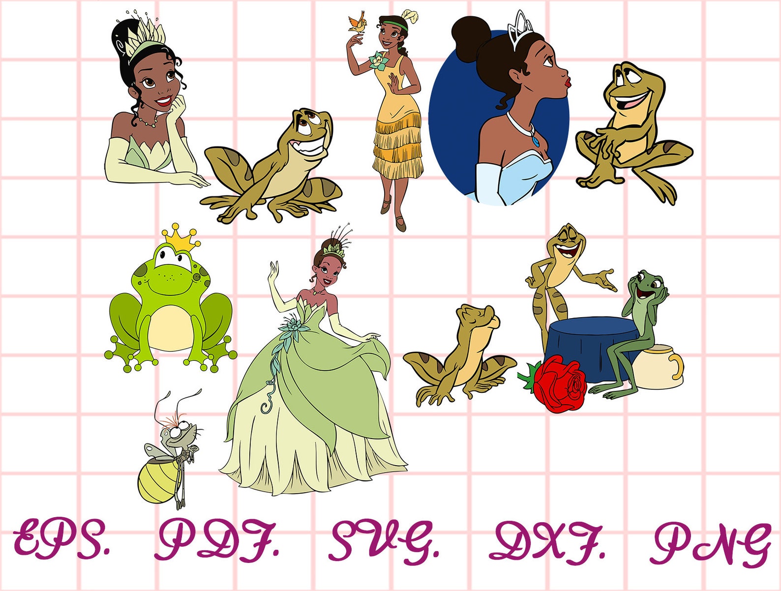 Princess And The Frog Svg Tiana Svg Princess Svg Princess | Etsy