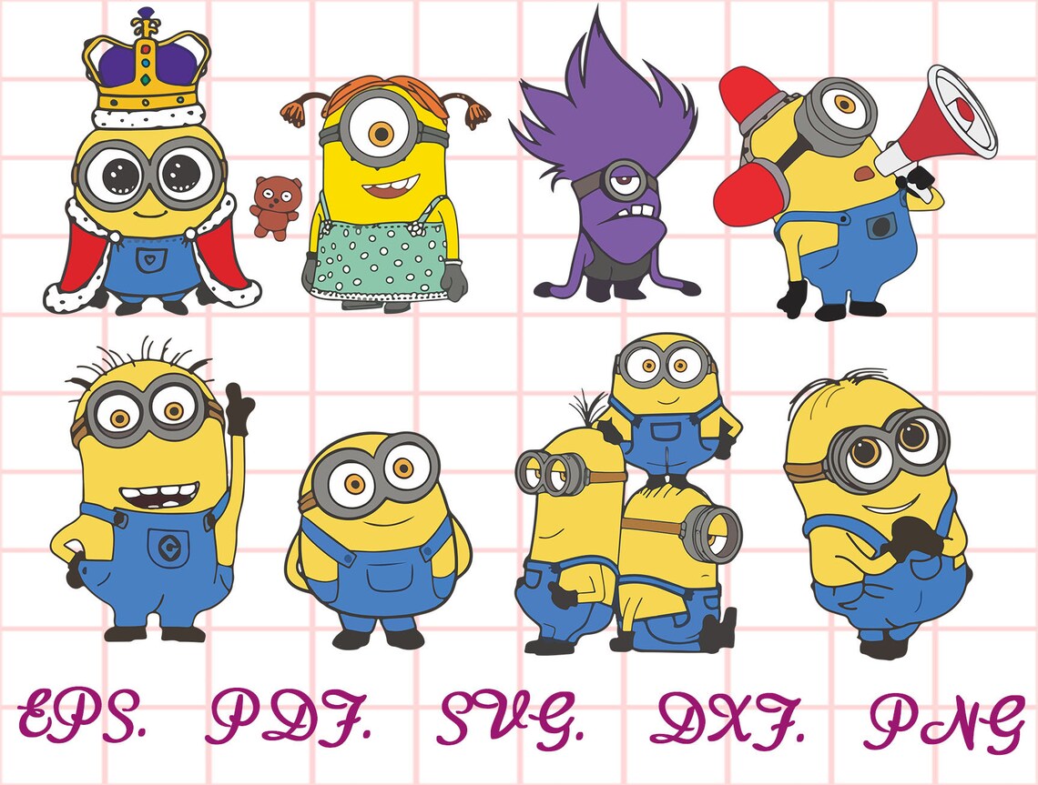 Minions SVG Minions Cut File Minions Clip Art Minions | Etsy