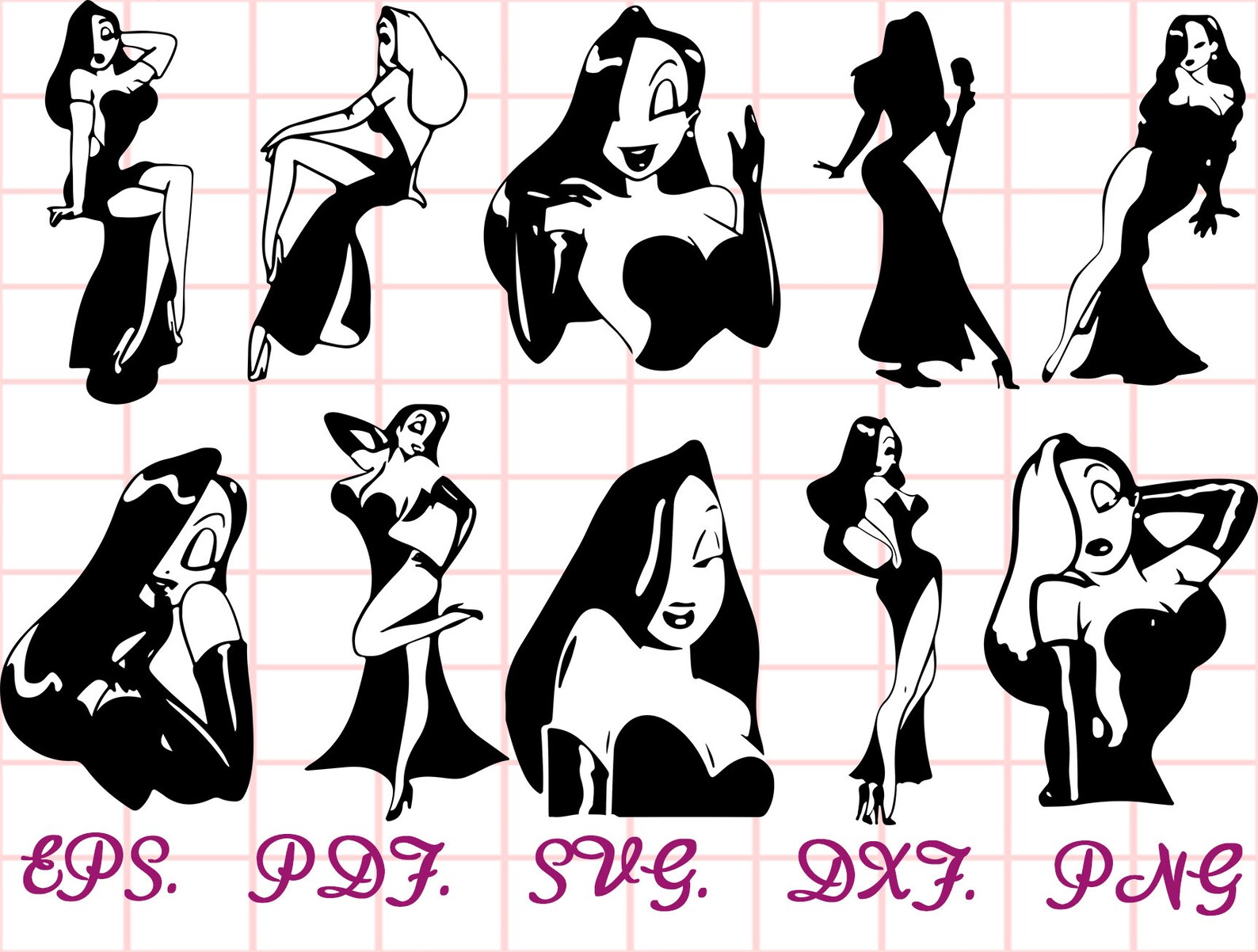 Jessica Rabbit Svg Cricut Files Jessica Svg Rabbit Svg | Etsy