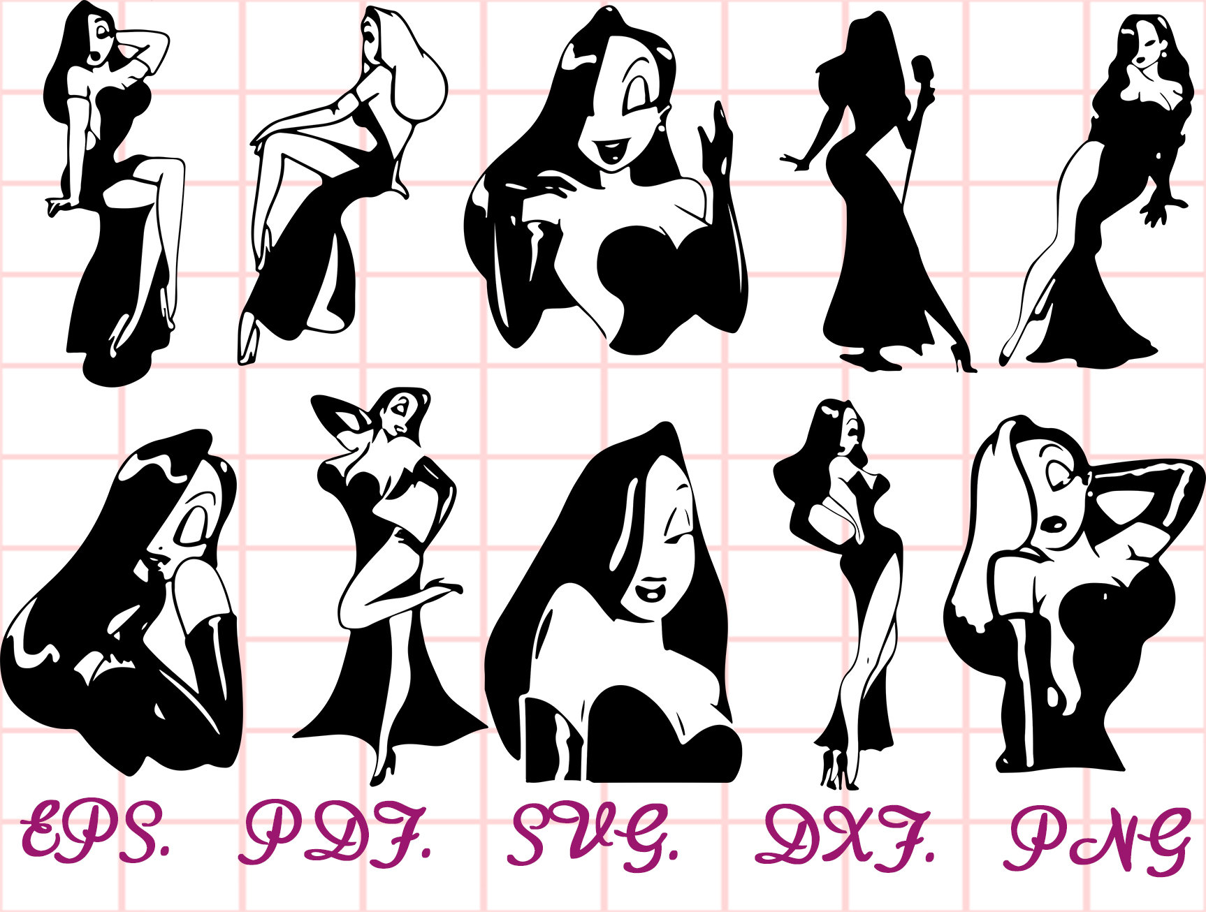 Jessica Rabbit Svg Cricut Files Jessica Svg Rabbit Svg | Etsy