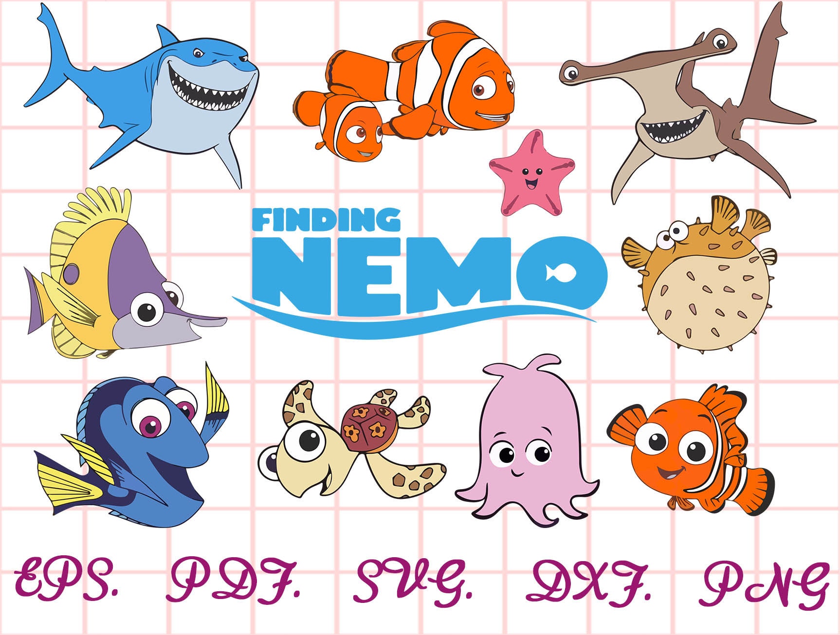 Finding Nemo SVG Bundle Eps Dxf Png files Nemo SVG Dorys | Etsy