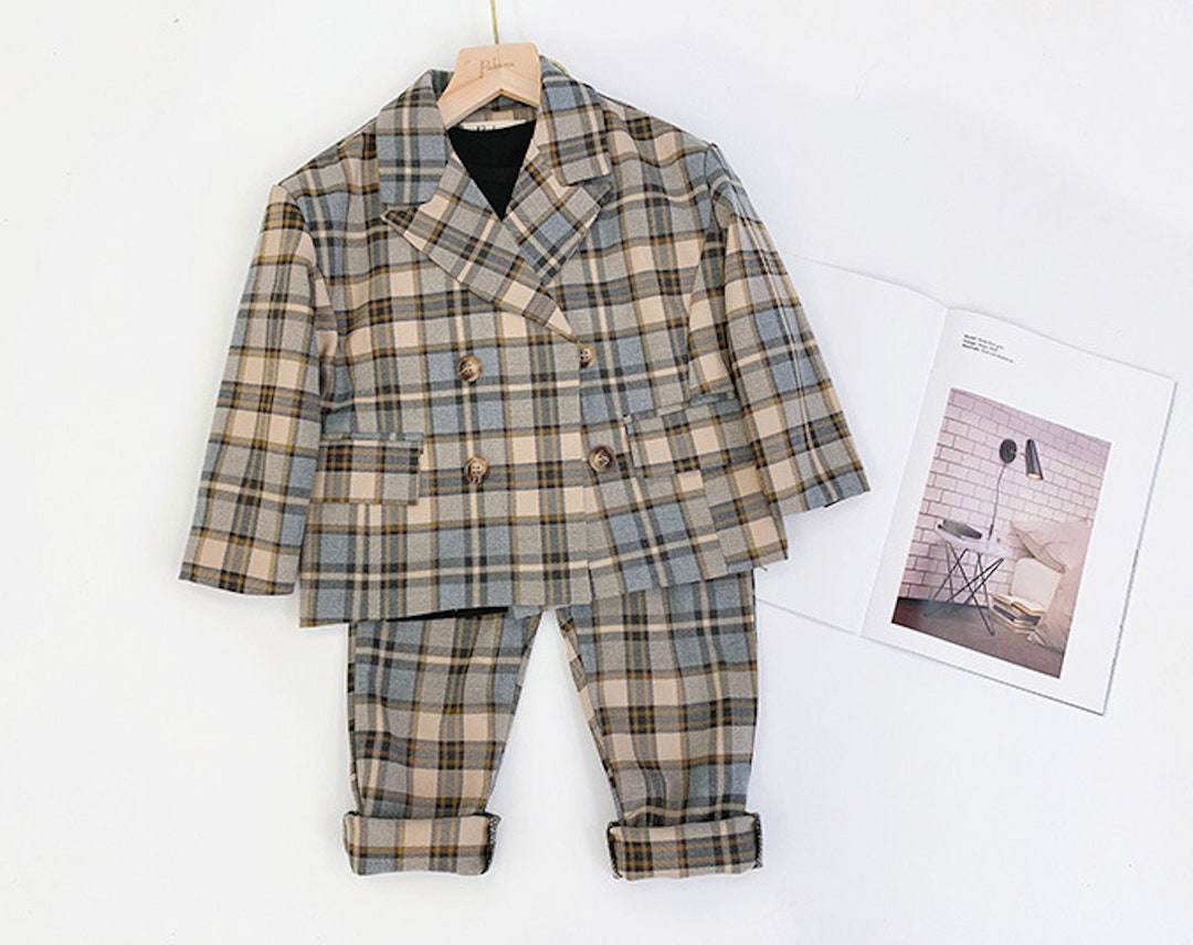 Check Pattern Boy Suits, Junior Suits, Toddler Two Piece Suits, Baby ...