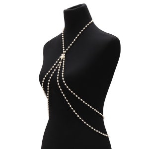 Elegant Pearl Body Chain Chest Bridal Body Jewelry Pearl - Etsy