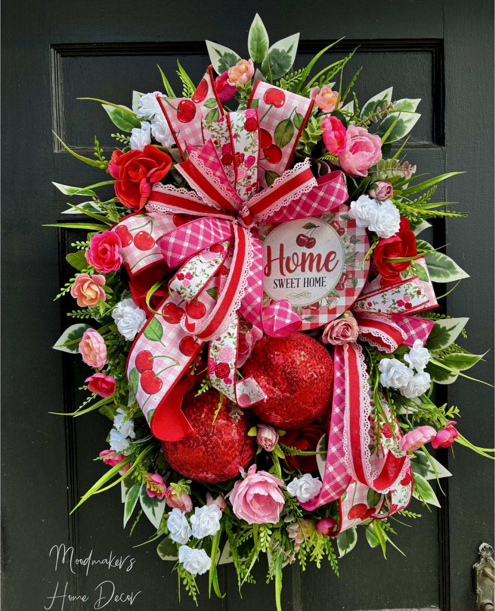 Cherry Decor, Cherry Wreath, Summer Wreath, Front Door Wreath, - Etsy