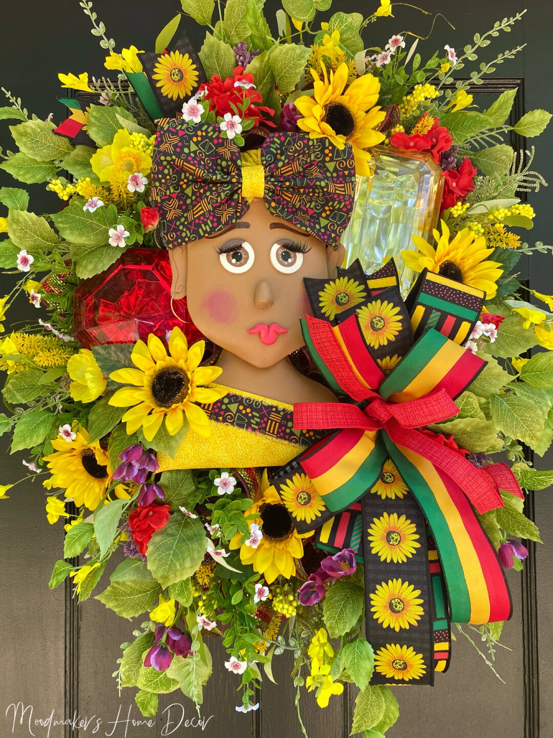 Juneteenth, African Diva Wreath, Juneteenth Decor, Front Door Wreath ...
