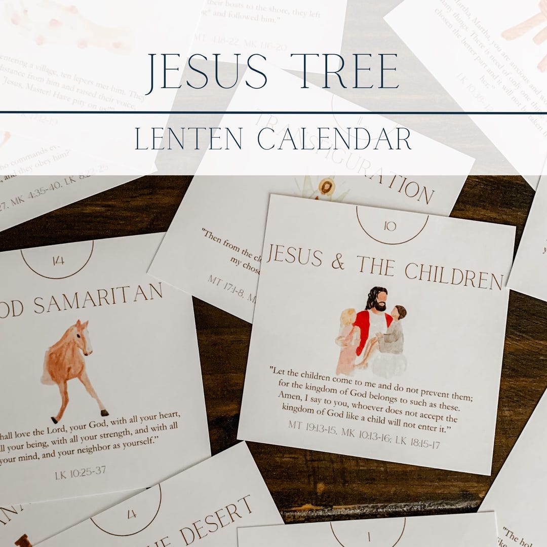 Jesus Tree Cards - Catholic Lenten Calendar - Etsy